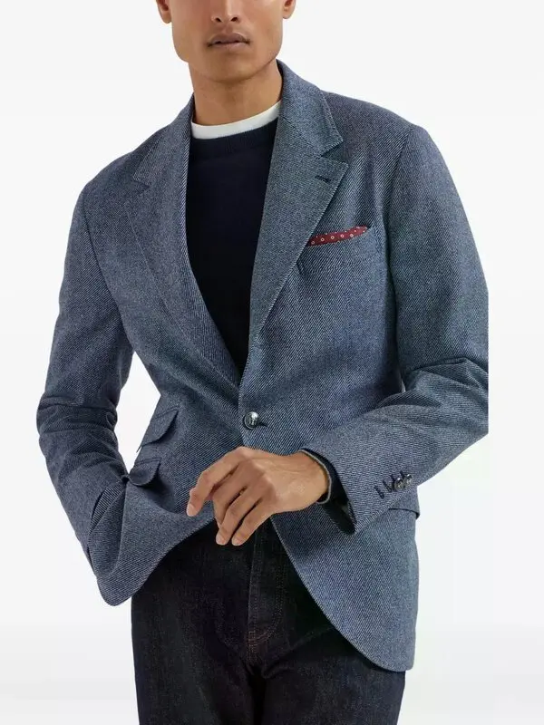Brunello Cucinelli Cavallo Wool-blend Blazer - Blue