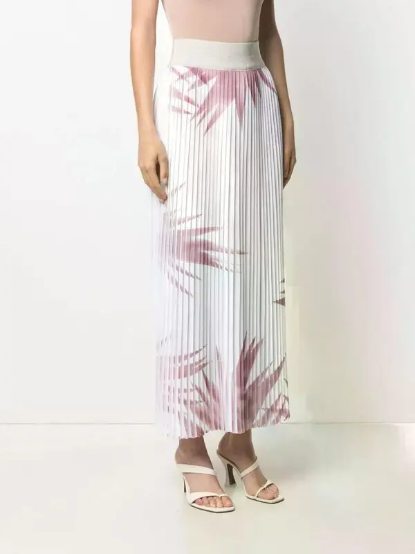 Lorena Antoniazzi Pleated Skirt With Palm Tree Print