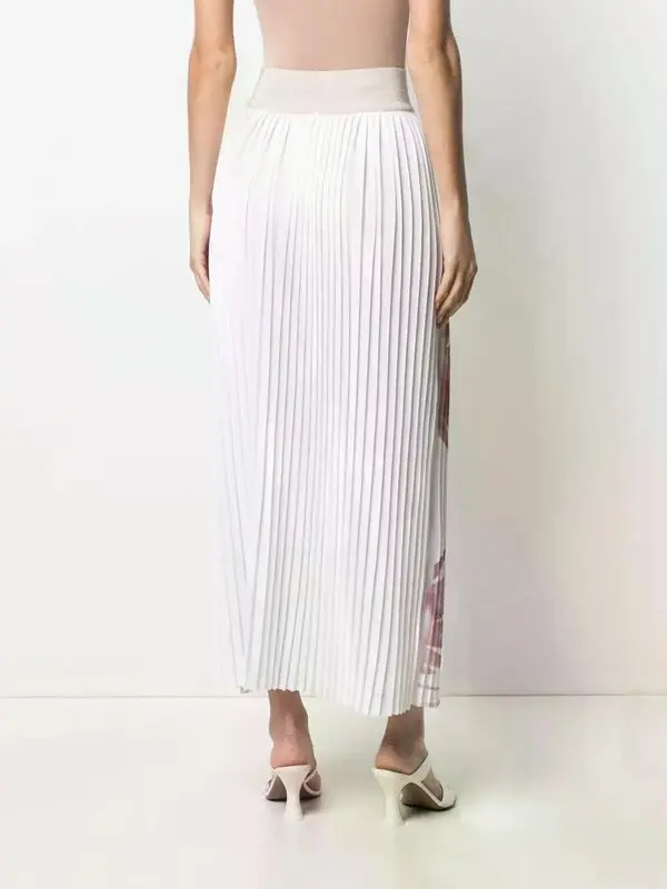 Lorena Antoniazzi Pleated Skirt With Palm Tree Print