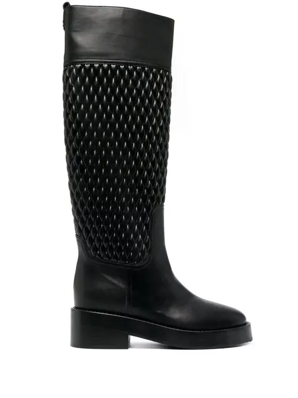 Casadei Quilted Calf Leather Riding Boots