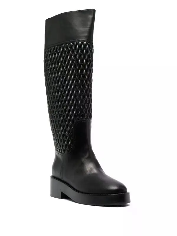 Casadei Quilted Calf Leather Riding Boots
