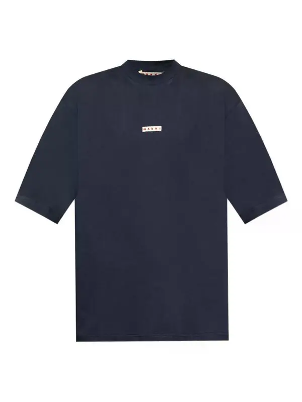 Marni Crew-neck Logo T-shirt - Blue
