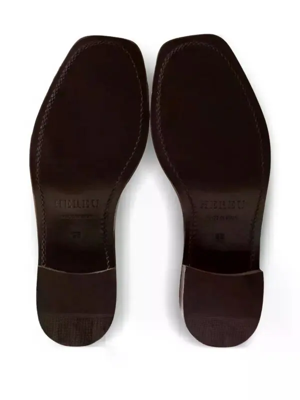 Hereu Buckled Perforated Block Heel Pumps