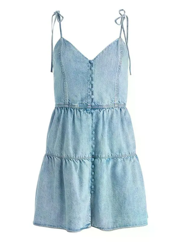 Alice + Olivia Shanti Denim Mini Dress - Blue