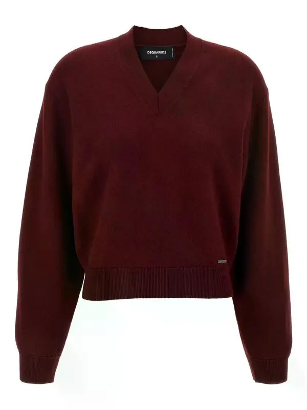 Dsquared2 V-neck Jumper With Ribbed Hem
