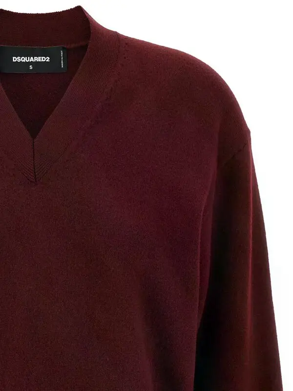 Dsquared2 V-neck Jumper With Ribbed Hem