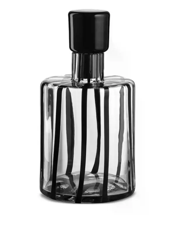 NASONMORETTI Cyrcus Striped Glass Bottle - Black