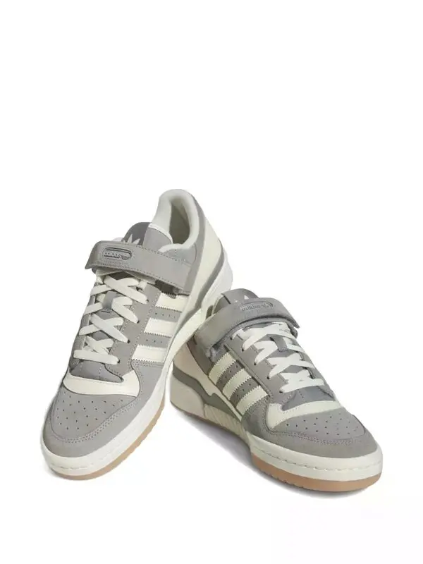 Adidas Forum Low Top Sneakers With Touch-strap And Signature 3-stripes - Grey