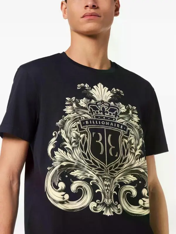 BILLIONAIRE Crest-print T-shirt - Blue