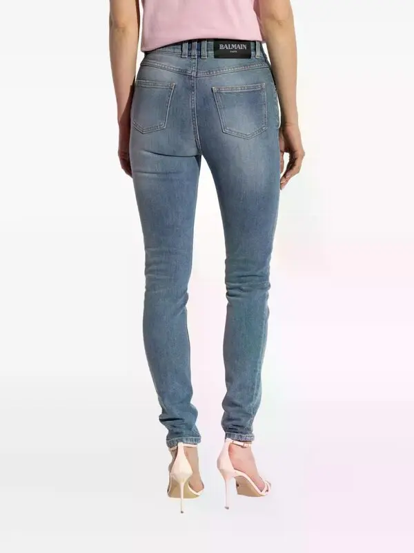 Balmain Five-pocket Whiskering Effect Jeans