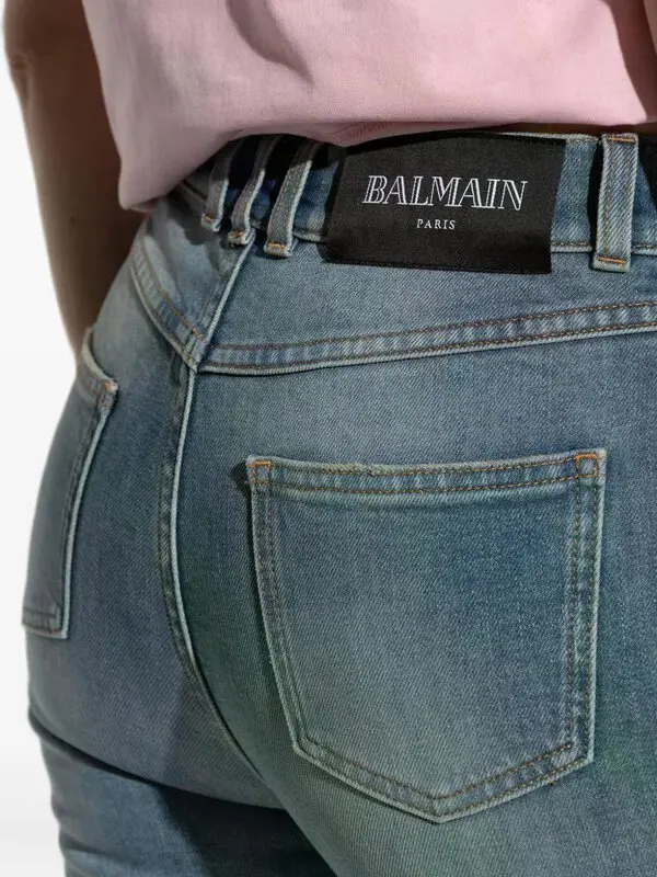 Balmain Five-pocket Whiskering Effect Jeans