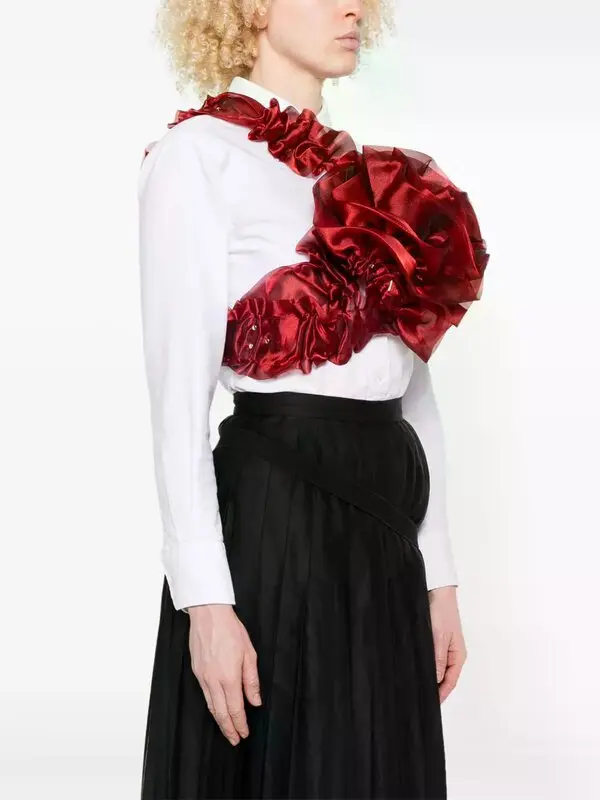Noir Kei Ninomiya Ruffled Floral Appliqué Harness - Red