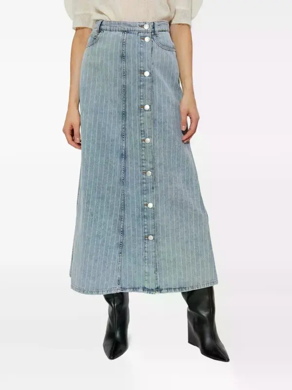 Munthe Button-down Denim Maxi Skirt