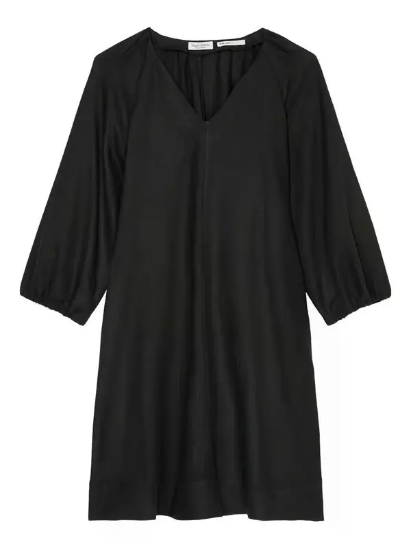 Marc O'polo V-neck Puff Sleeve Dress - Black