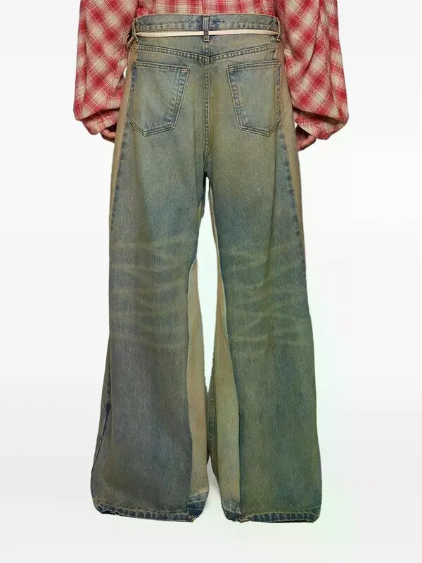 RRR123 Layered Wide-leg Jeans With Distressing