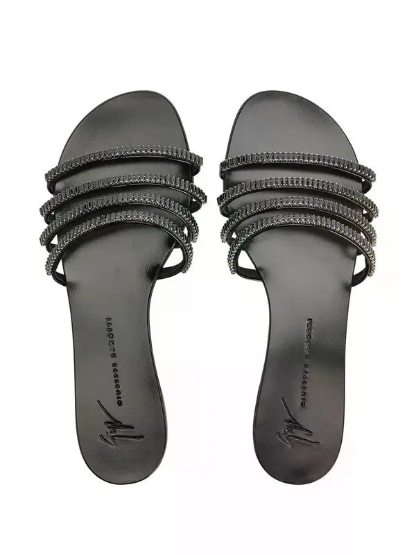 GIUSEPPE ZANOTTI Embellished Calf Leather Sandals