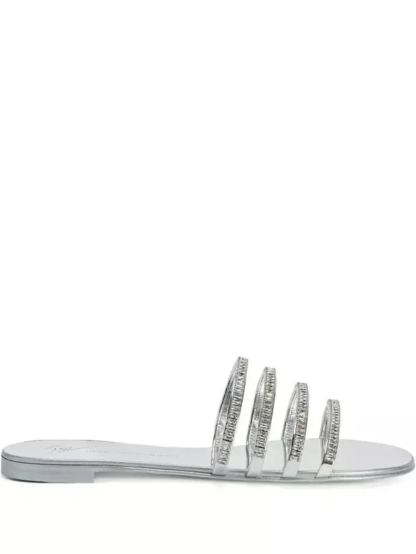 GIUSEPPE ZANOTTI Embellished Crystal Sandals - Silver