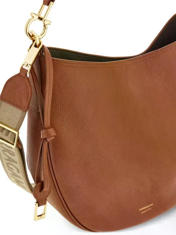 FERRAGAMO Medium Leather Shoulder Bag - Brown