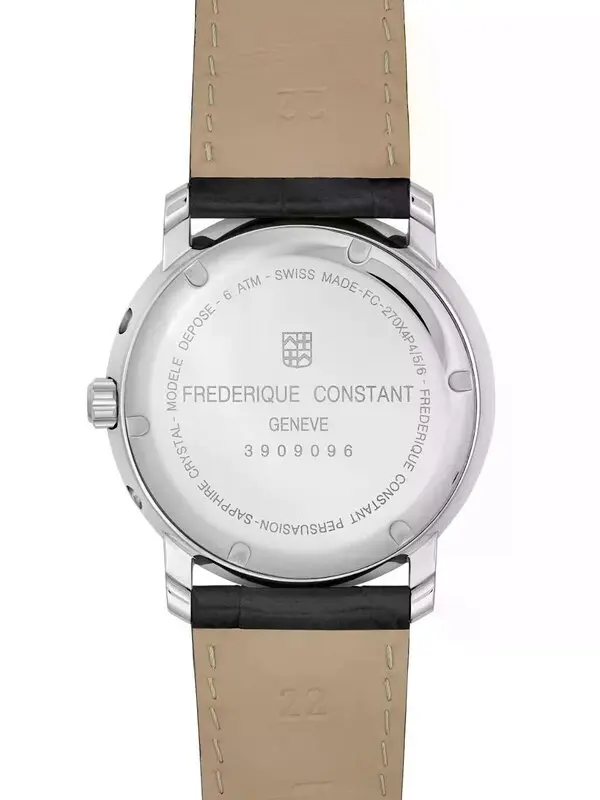 FREDERIQUE CONSTANT Classics Index Business Timer 40mm Stainless Steel Watch With Leather Strap
