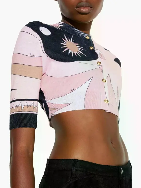 Emilio Pucci Stella Print Cropped Cardigan