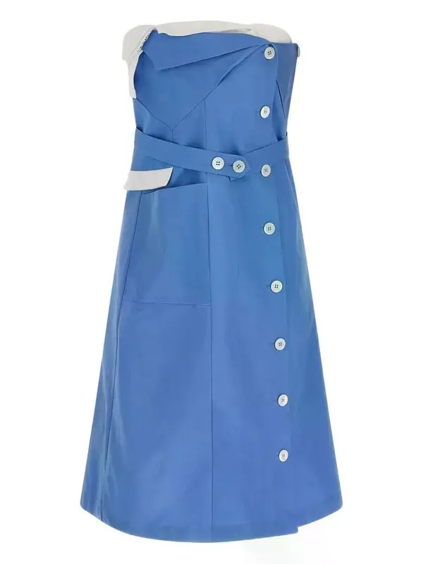 Miu Miu Strapless Belted Midi Dress
