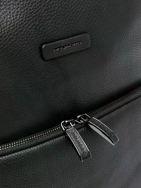 PIQUADRO Logo-patch Leather Backpack