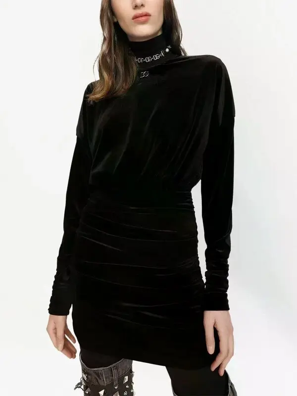 Dolce & Gabbana Draped Velvet Mini Dress