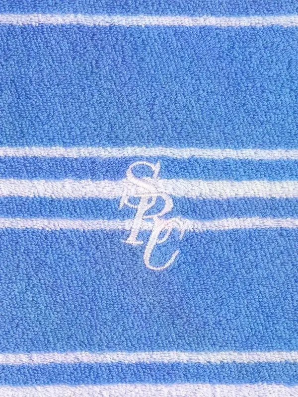 SPORTY & RICH Juniper Striped Polo - Blue