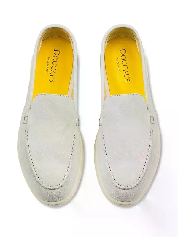 DOUCAL'S Suede Loafers With Almond Toe And Flat Sole