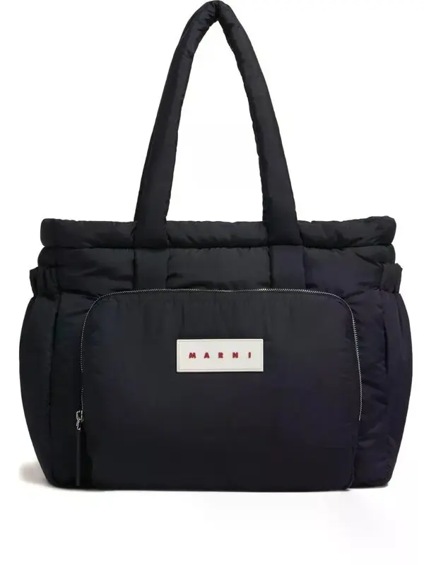 Marni Slouchy Tote Bag With Padded Texture - Black