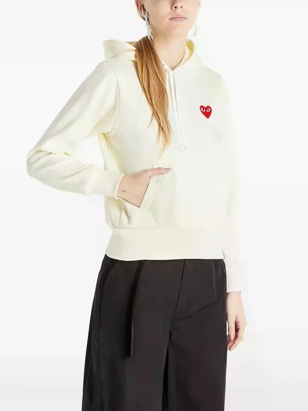 Play Comme Des Garcon Heart Appliqué Hoodie - Neutrals