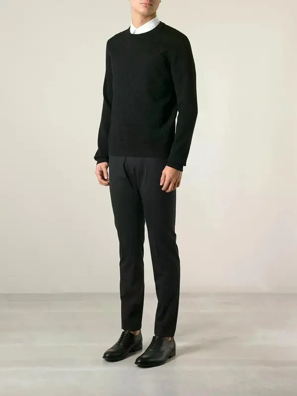 TONELLO Tailored Stretch Wool Trousers - Black