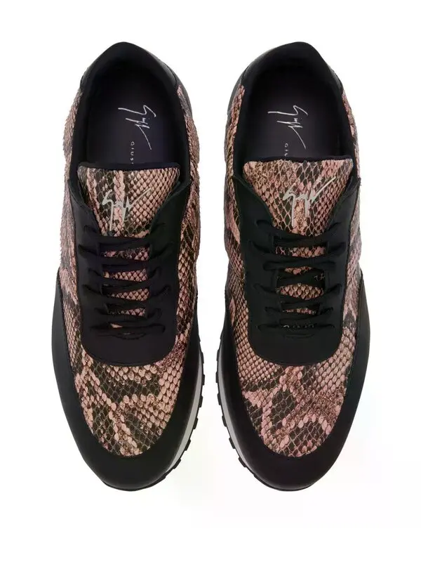 GIUSEPPE ZANOTTI Jimi Snakeskin Effect Running Sneakers - Multicolour