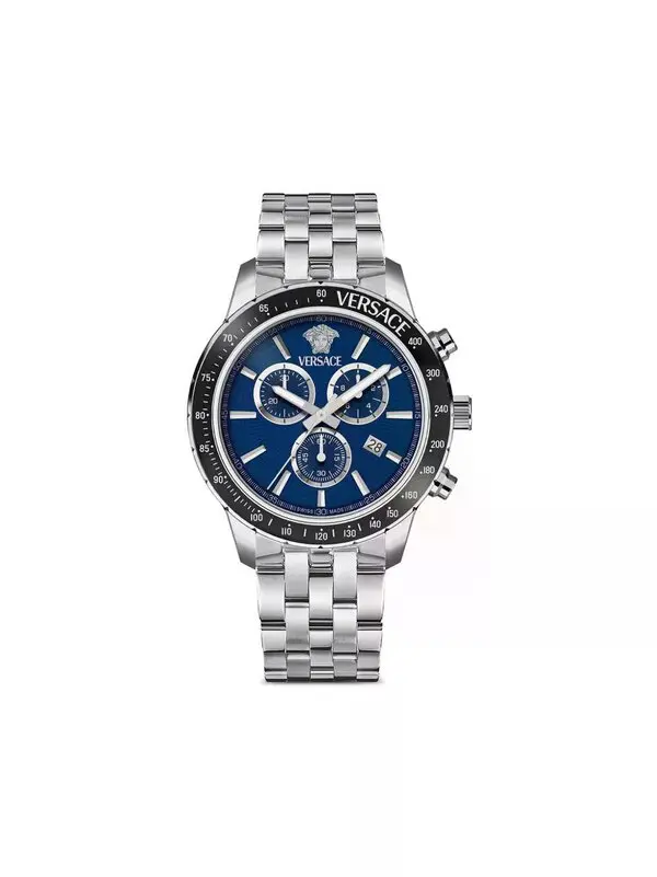 Versace Sport Chrono 44mm Stainless Steel Bracelet Watch - Blue