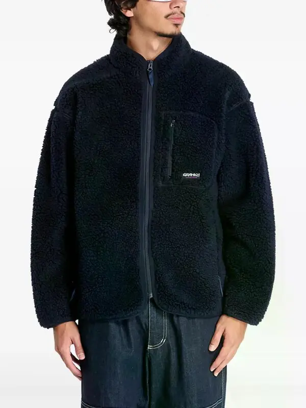 Gramicci Zip-up Logo Embroidered Fleece Jacket