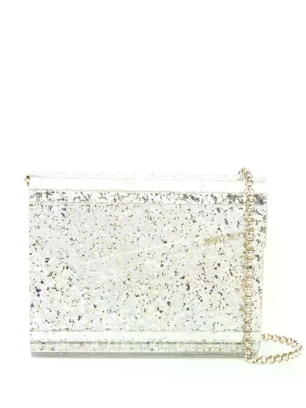 JIMMY CHOO Glitter-detailing Clutch - Silver