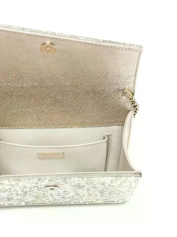 JIMMY CHOO Candy Glitter Detailing Clutch - Silver