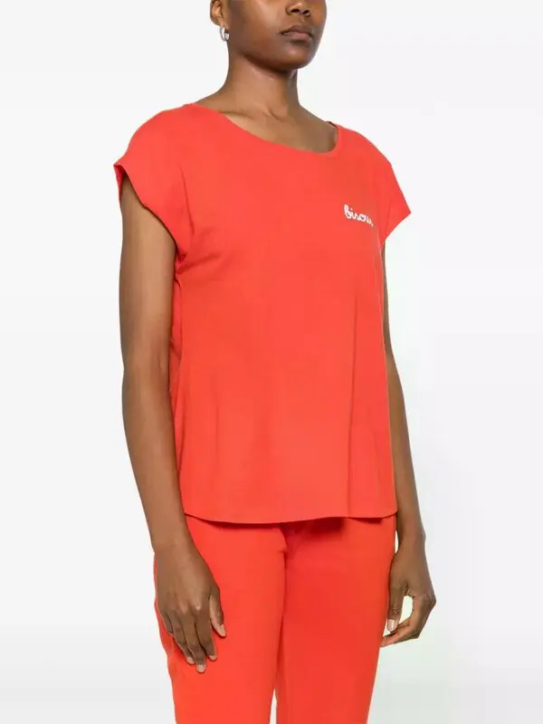 JUVIA S Cotton T-shirt With Embroidered Slogan