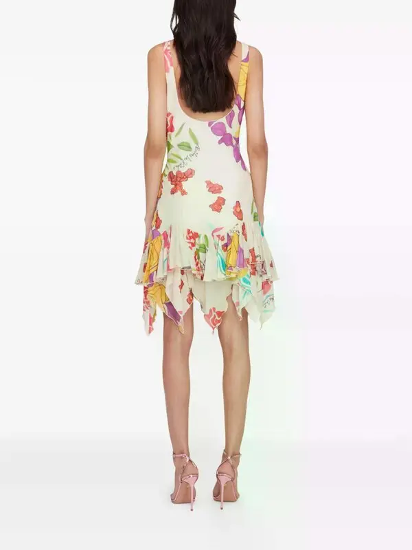 DONDE ESTEBAN Floral Print Mini Dress - Neutrals
