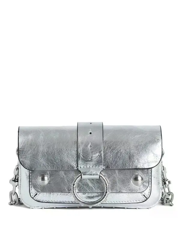 Zadig&Voltaire Kate Metallic Leather Cross Body Bag - Silver