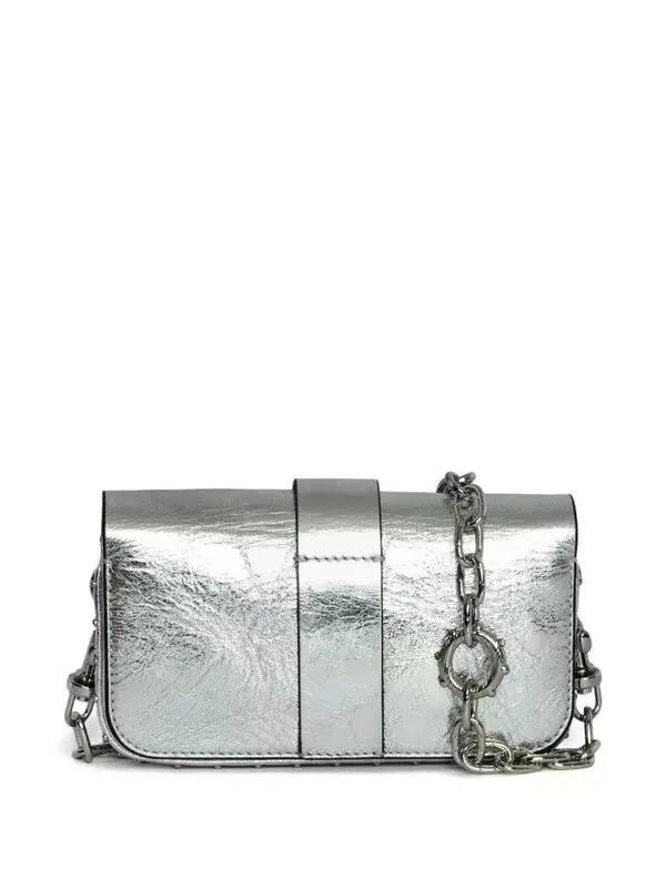 Zadig&Voltaire Kate Metallic Leather Cross Body Bag - Silver