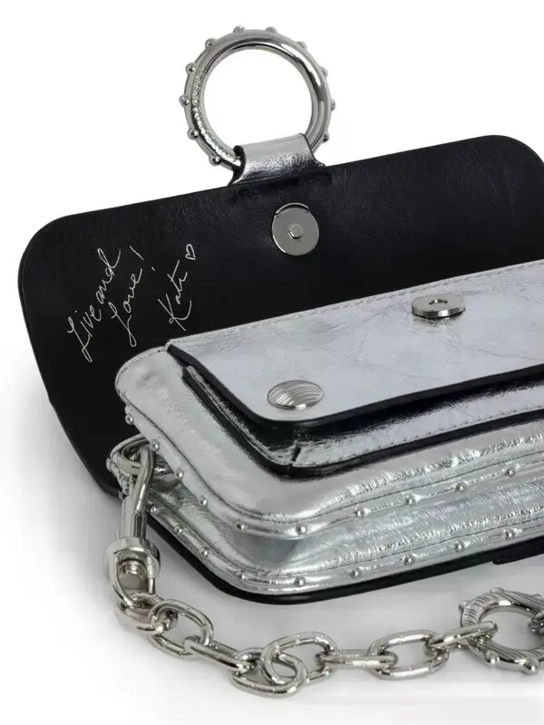 Zadig&Voltaire Kate Metallic Leather Cross Body Bag - Silver