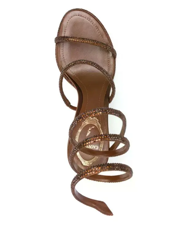 Rene Caovilla 100mm Cleo Sandals - Brown