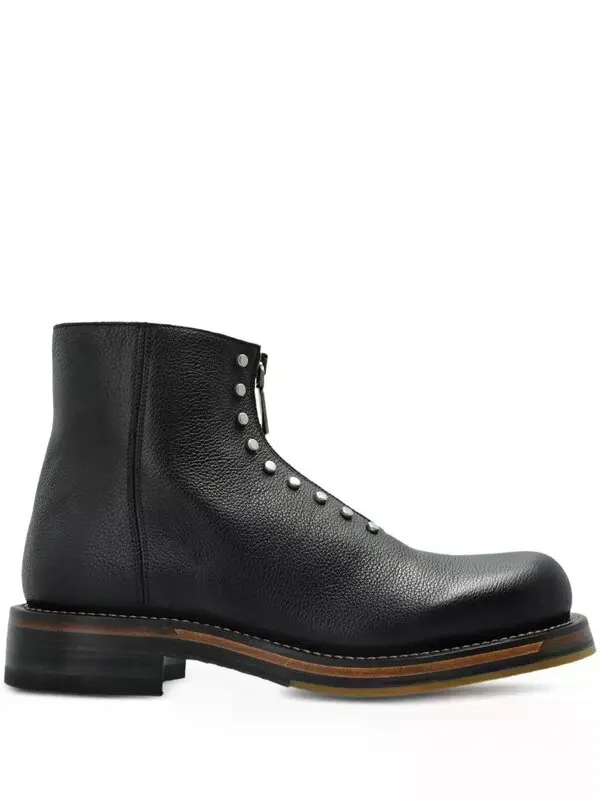 Alexander McQueen Studded Zip Up Boots - Black
