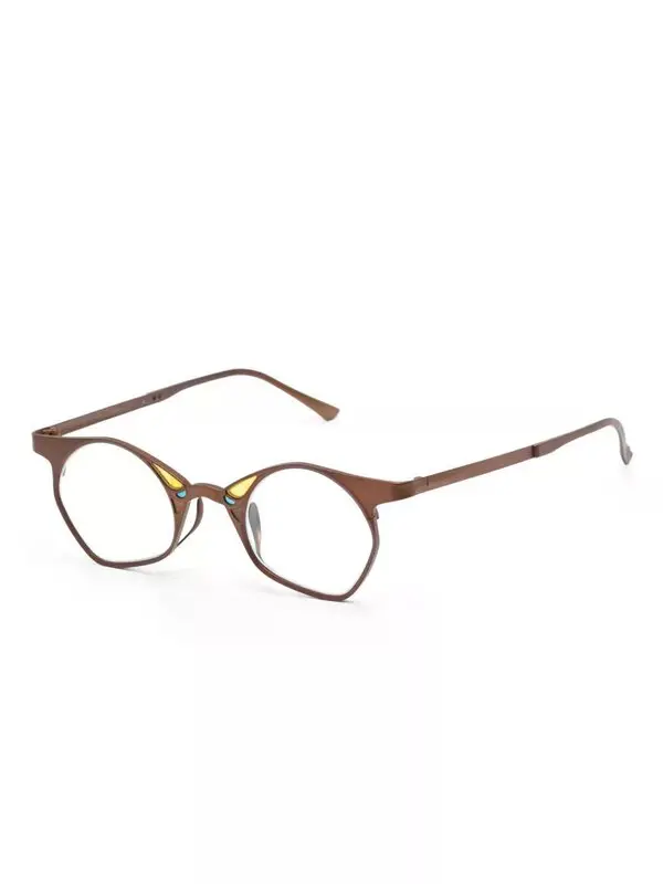 RIGARDS Geometric-frame Glasses - Brown