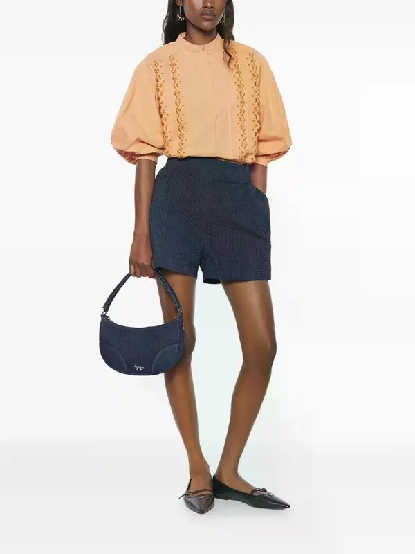 Maison Kitsuné Embroidered Long-sleeved Shirt - Neutrals