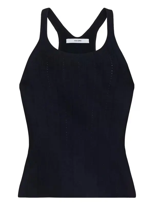 Adam Lippes Sleeveless Scoop Neck Tank Top - Black