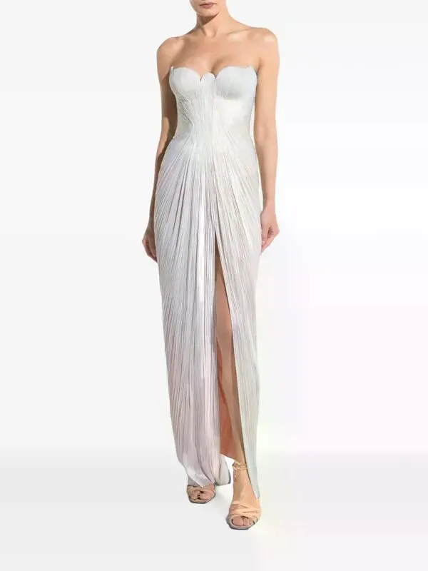 MARIA LUCIA HOHAN Jasleen Strapless Gown - Silver