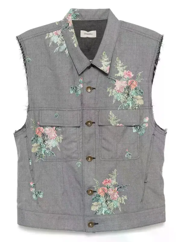 BED J.W. FORD Sleeveless Floral Embroidered Vest