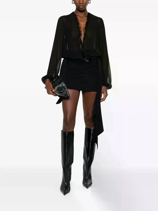 Attico V-neck Fringed Blouse